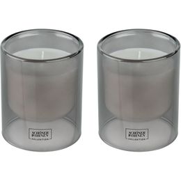 Sch&ouml;ner Wohnen Kollektion Duftkerze, B:9cm H:11cm T:9cm, grau, SCH&Ouml;NER WOHNEN-KOLLEKTION, Glas, Wachs, Kerzen, "&raquo;Cedar L&laquo;", im Glas, anregender & sinnlicher Duft, Brenndauer