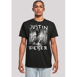F4NT4STIC Damen T-Shirt "Justin Bieber Purpose Album Cover", schwarz, Gr. XS, Obermaterial: 100% Baumwolle, Shirts, Premium Qualit&auml;t, Musik, By Rock