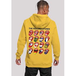 F4NT4STIC Herren Kapuzenpullover "The Rolling Stones Voodoo Lounge Tongues", gelb, Gr. XS, Obermaterial: 65% Baumwolle, 35% Polyester, Pullover,