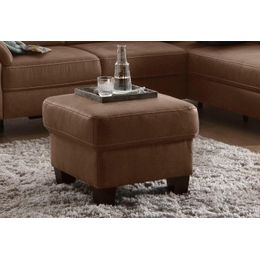 Polsterhocker Home Affaire, B:58cm H:48cm T:58cm, braun, Luxus-Microfaser (100% Polyester);Struktur fein, (100% Polyester);Luxus-Microfaser