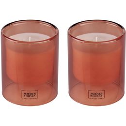 Sch&ouml;ner Wohnen Kollektion Duftkerze, B:9cm H:11cm T:9cm, rot, SCH&Ouml;NER WOHNEN-KOLLEKTION, Glas, Wachs, Kerzen, "&raquo;Sandalwood L&laquo;", im Glas, warmer & eleganter Duft, Brenndauer 45