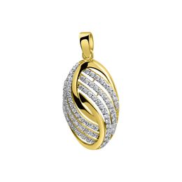 Diamonds by Ellen K. Damen Kettenanh&auml;nger "585/- Gelbgold bicolor Zirkonia", one-size, Gold, 2,3 g, bunt, FASCINATION BY ELLEN K., Gold, Schmuckanh&auml;nger