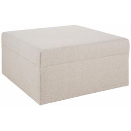 Hocker Home Affaire, B:74cm H:41cm T:74cm, beige, 100% Polyester Melrose;Luxus-Microfaser Nubuk (100% Polyester);Struktur (100% Polyester),