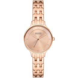 Skagen Damen Quarzuhr "ANITA LILLE", rosa, Armbanduhren, Armbanduhr, Damenuhr, Edelstahlarmband, analog, Glassteine