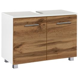 Waschbeckenunterschrank Welltime, B:80cm H:54cm T:35cm, braun, Holzwerkstoff, MDF, Badezimmer, Schr&auml;nke, "Trento, verschiedene Ausf&uuml;hrungen und