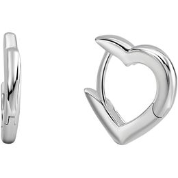 Firetti Damen Paar Creolen "Schmuck Geschenk Silber 925 Ohrschmuck Ohrringe Herz", 13mm, Silber 925 (Sterlingsilber), silber, Silber 925