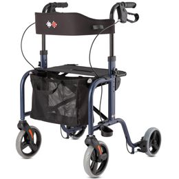 Bischoff & Bischoff Rollator "RL-Smart", blau, BISCHOFF & BISCHOFF, Rollatoren, faltbar – Leichtgewicht für innen und außen mit Tasche und Stockhalter