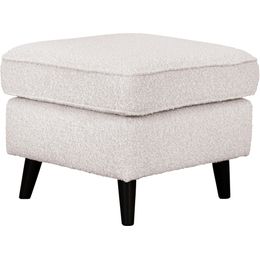 Polsterhocker Home Affaire, B:57cm H:46cm T:57cm, beige, 100% Polyester, Hocker, "Polsterhocker CHISTELLE, auch in Boucl&eacute;", mit Wellenunterfederung,
