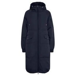 Langmantel Ichi "Parka IHBunala" Gr. L, blau (schwarz navy), Damen, Obermaterial: 100% Polyester PES., Mäntel