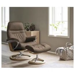 Relaxsessel stressless "Sunrise", braun (mole batick), B:92cm H:105cm T:80cm, Leder BATICK: BATICK ist ein leicht korrigiertes, durchgefärbtes und genarbtes Möbelleder, bei dem die meisten Unebenheiten und Spuren in der Regel entfernt wurden., Leder PALOMA: PALOMA ist ein durchgefärbtes Semianilin-Möbelleder mit natürlicher Narbung., ROHLEDER Stoff Q2 FARON: Ein fester zuverlässiger Bouclu00e9 mit