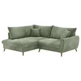 Ecksofa MR. COUCH "Blackburn II", grün (dolce 11 grün), B:230cm H:71cm T:190cm, Dolce (100% Polyester), Sofas, Wahlweise mit Kaltschaumpolsterung bis 140 kg belastbar