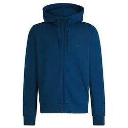 Kapuzensweatjacke BOSS Green "Saggy", Herren, Gr. L, blau (open blau494), Sweatware, Obermaterial: 95% Baumwolle, 5% Elasthan, unifarben, casual, regular fit, hoch geschlossener Ausschnitt, Langarm weit elastischer Bund, Sweatjacken, mit BOSS Aufdruck