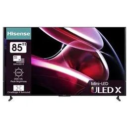 HISENSE LED-Fernseher, F (A-G), Fernseher, grau (anthrazit), 85