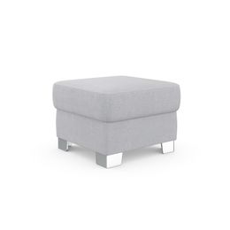 Hocker DOMO collection, B:59cm H:43cm T:59cm, silber, Wohnzimmer, Hocker, "Anzio", wahlweise mit Federkern