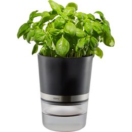 Gefu Kr&auml;utertopf "Botanico", &Oslash; 14,3cm, schwarz, K&uuml;che, Pflanzgef&auml;&szlig;e, mit Bew&auml;sserungssystem