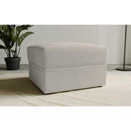 Polsterhocker Home Affaire, B:70cm H:46cm T:70cm, braun, 53% strukturiertes Polyester, 47% Polyester, Hocker, "Lavars Schlafsofa", mit Bonellfedern,