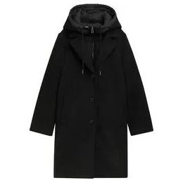 Tom Tailor Damen 2-in-1 Look Wintermantel, schwarz, Uni, Gr. XS