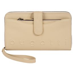 Geldbörse Bugatti "DAPHNE", beige, Leder, unifarben, leicht glänzend, casual, Kleinlederwaren, echt Leder