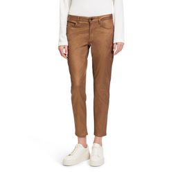 BETTY & CO Slim-fit-Jeans BETTY & CO "Betty & Co Casual-Hose im Glitzer-Look" Gr. 38, Normalgrößen, beige, Damen, Obermaterial: 52% Baumwolle, 46% Lyocell, 2% Elasthan., Jeans