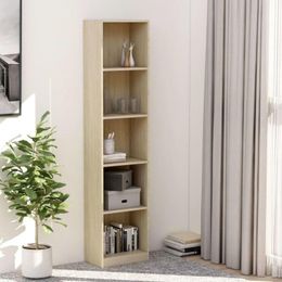 Bücherregal 5 Fächer Sonoma-Eiche 40x24x175 cm Holzwerkstoff vidaXL