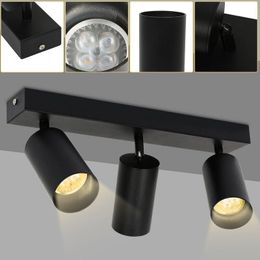 SWANEW LED Spotleuchte Deckenstrahler LED schwenkbar Küche Deckenleuchte Wandleuchte für Wohnzimmer, Esszimmer Einzelkopfstrahler 3x GU10 Fassung