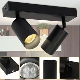 SWANEW LED Spotleuchte schwenkbar Deckenstrahler LED schwenkbar Küche Deckenleuchte Wandleuchte für Wohnzimmer, Esszimmer Einzelkopfstrahler 2x GU10