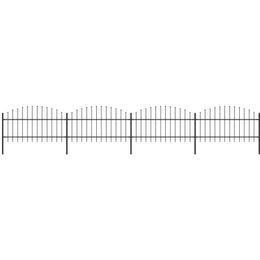 Torana - Gartenzaun mit Speerspitzen Stahl (1 - 1,25) x 6,8 m Schwarz