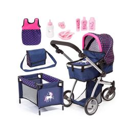 BAYER DESIGN Doll's Pram Mega Set - Navy Unicorn (18354AC)