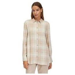 BETTY & CO Longbluse BETTY & CO "Betty & Co Longbluse kariert" Gr. 44, braun (camel, grau), Damen, Obermaterial: 100% Viskose., Blusen