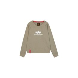 Sweater Alpha Industries "Alpha Industries Women - Sweatshirts New Basic Sweater Women" Gr. S, grün (olive), Damen, Obermaterial: 80% Baumwolle, 20% Polyester, Sweatshirts