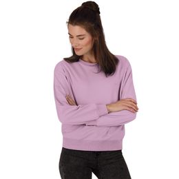 Sweatshirt TRIGEMA "TRIGEMA Dünnes Sweatshirt", Damen, Gr. XXL, lila (orchidee), 50% Baumwolle, 50% Polyester, Basic, Sweatshirts