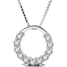 Kette mit Anhänger Firetti "Schmuck Geschenk Silber 925 Halsschmuck Halskette Venezianer Kreis", silber (silberfarben, kristallweiß), Halsketten, Damen, Silber 925 (Sterlingsilber), L: 45cm B: 0,65mm, Made in Germany - mit Kristallstein (synth.), B:0,65mm