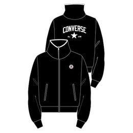 Kurzjacke Converse, Damen, Gr. L (40), schwarz, Web, Obermaterial: 80% Baumwolle, 20% Polyester, unifarben, sportlich, Langarm, Jacken