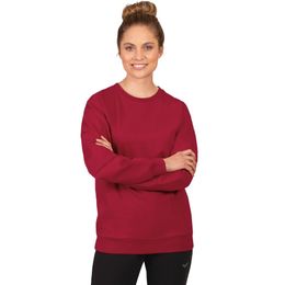 Sweatshirt TRIGEMA "TRIGEMA Sweatshirt aus Biobaumwolle", Damen, Gr. L, rot (rubin), 75% Baumwolle (Biobaumwolle kbA), 25% Baumwolle (recycelt), Basic, Sweatshirts