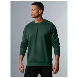 Sweatshirt TRIGEMA "TRIGEMA Sweatshirt aus Biobaumwolle", Herren, Gr. L, grün (tanne), 75% Baumwolle (Biobaumwolle kbA), 25% Baumwolle (recycelt), Basic, Sweatshirts