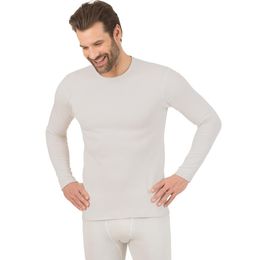 Longsleeve TRIGEMA "TRIGEMA Langarm Funktionsshirt" Gr. XXXL, weiß, Herren, Aussenseite: 100% Baumwolle, Innenseite: 66% Baumwolle, 22% Polyester, 12% Siberfäden, Shirts