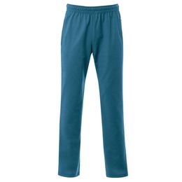 Sweathose TRIGEMA "TRIGEMA Freizeithose aus Sweat-Qualität" Gr. L, US-Größen, blau (saphir, light, melange), Damen, 70% Baumwolle, 30% Polyester, Hosen