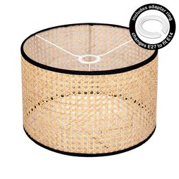 hofstein Ramila Lampenschirm 35 cm Naturfarben, Schwarz