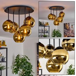hofstein Koyoto Deckenleuchte Glas 15 cm Gold, 5-flammig