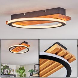hofstein Pompu Deckenleuchte LED Naturfarben, Schwarz, 1-flammig