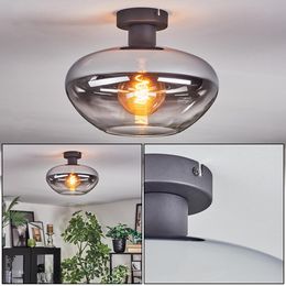 hofstein Mertola Deckenleuchte Glas 30 cm Klar, Rauchfarben, 1-flammig