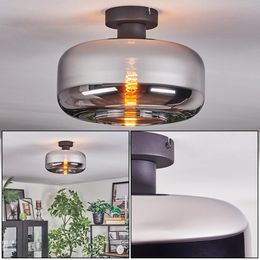 hofstein Boza Deckenleuchte Glas 28 cm Chrom, Rauchfarben, 1-flammig