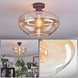 hofstein Mertola Deckenleuchte Glas 35 cm Bernsteinfarben, Klar, 1-flammig