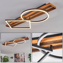 hofstein Pompu Deckenleuchte LED Naturfarben, Schwarz, 1-flammig