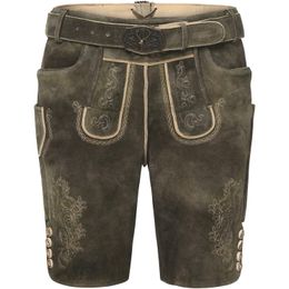 Luis Steindl Kurze Lederhose mit G&uuml;rtel Oliv (Gr&ouml;&szlig;e: 48)