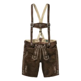 Luis Steindl Kurze Lederhose mit Hosentr&auml;ger Dunkelbraun (Gr&ouml;&szlig;e: 50)