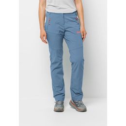 Softshellhose Jack Wolfskin "GLASTAL PANTS W", Damen, Gr. 40, Normalgrößen, blau (elemental, blau), OBERSTOFF: 94% POLYAMID, 6% ELASTHAN LINING 100% POLYESTER, Hosen