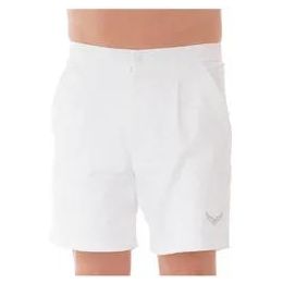 Trainingshose TRIGEMA "TRIGEMA Tennis- und Freizeitshort" Gr. S, US-Größen, weiß, Herren, 48% Baumwolle, 48% Polyester, 4% Elastan, Hosen