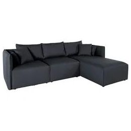 Ecksofa Andas "Nöre L-Form", grau (anthrazit), B:262cm H:74cm T:172cm, Samtoptik (100% Polyester), Struktur (100% Polypropylene), Webstoff (100% Polyester), Struktur fein (100% Polyester), Luxus-Microfaser Lederoptik (100% Polyester), Baumwoll-/Leinenmix (60% Baumwolle/40% Leinen), Sofas, 3 Teile, in vielen Bezugsqualitäten und Farben. S. auch "Nöre"