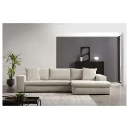 Ecksofa Andas "SLEETLAND XXL in Samtvelours oder Vintage-Leder-Optik, L-Form", lila (pearl), B:325cm H:72cm T:167cm, Sofas, besonders groß und bequem